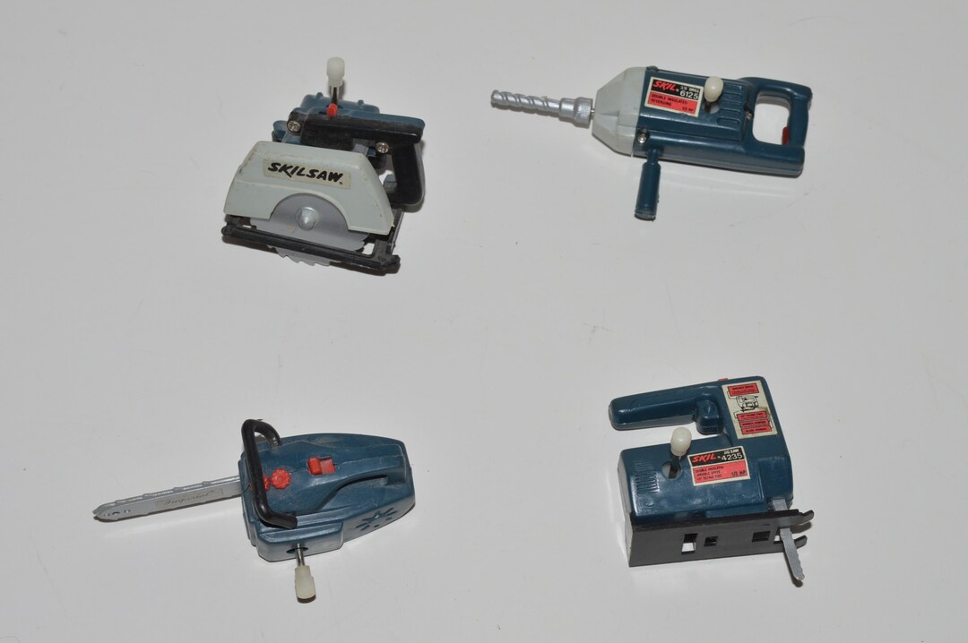 Lot of 4 Tiny Tools Figurines, Imperial Toys Mini Power Tools, Skil ...