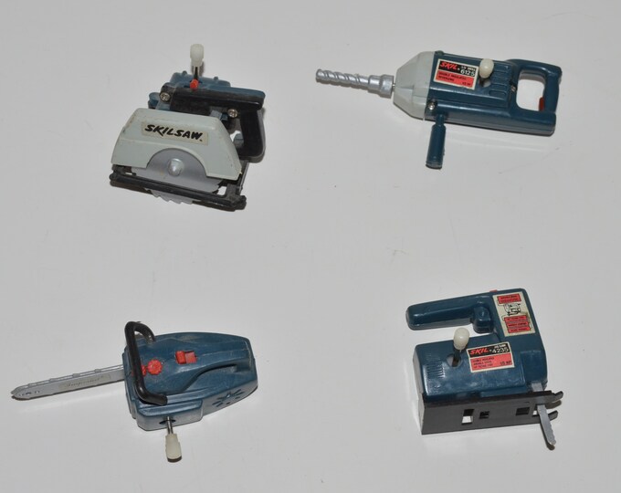 Lot of 4 Tiny Tools Figurines, Imperial Toys Mini Power Tools, Skil ...