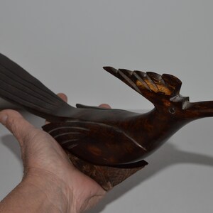 Vintage Wooden Roadrunner Sculpture, Ironwood Folk Art Carving, Rustic ...