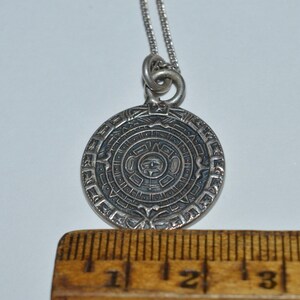 Aztec Calendar Pendant Necklace, Mexico Taxco Sterling, Silver Aztec ...
