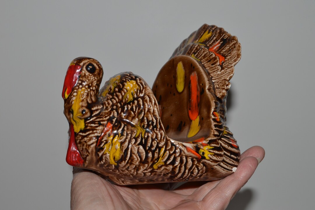 Turkey Napkin Holder, Splatter Glaze Ceramics, Turkey Kitchen Decor ...