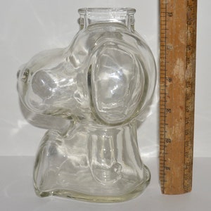 Vintage Clear Glass Snoopy Piggy Bank, Peanuts Collectible Piggy Bank ...