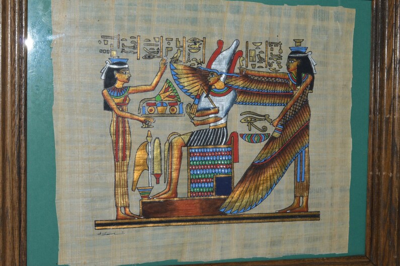 Egyptian Papyrus Picture, Framed Papyrus Painting, Signed Egyptian Art ...