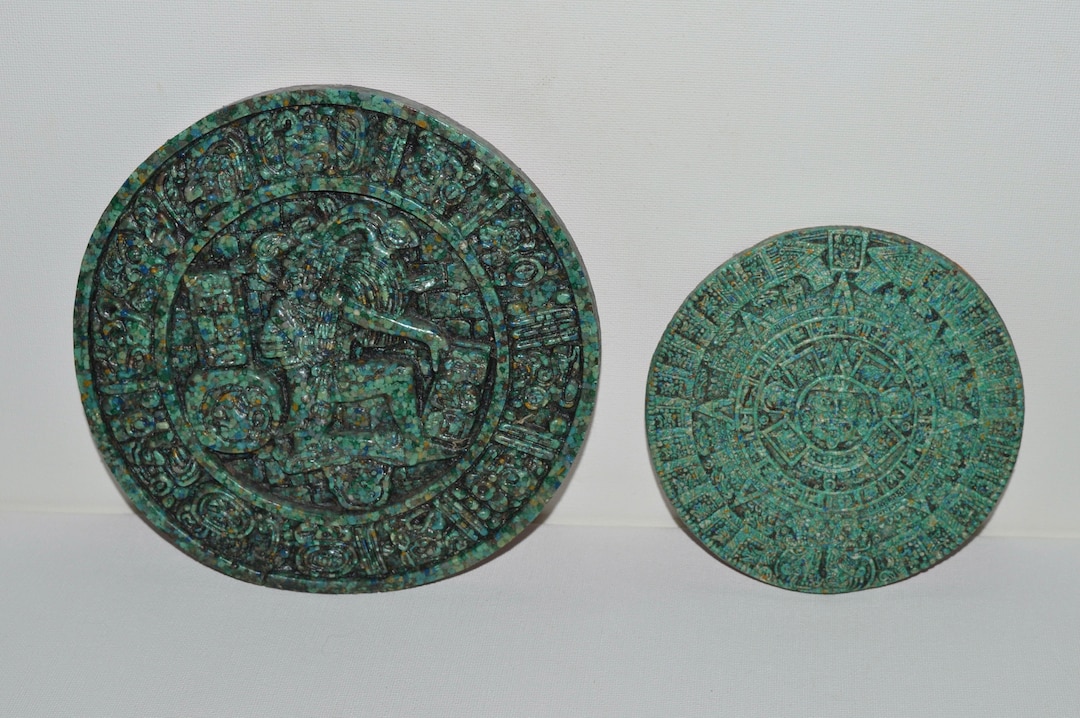 Aztec Calendar Aztec Dancer Resin Art Wall Hangings, Mexico Souvenir ...