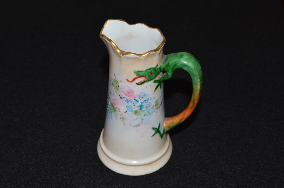 Dragon Handle Creamer, Porcelain Dragon Creamer, Tankard With Dragon ...