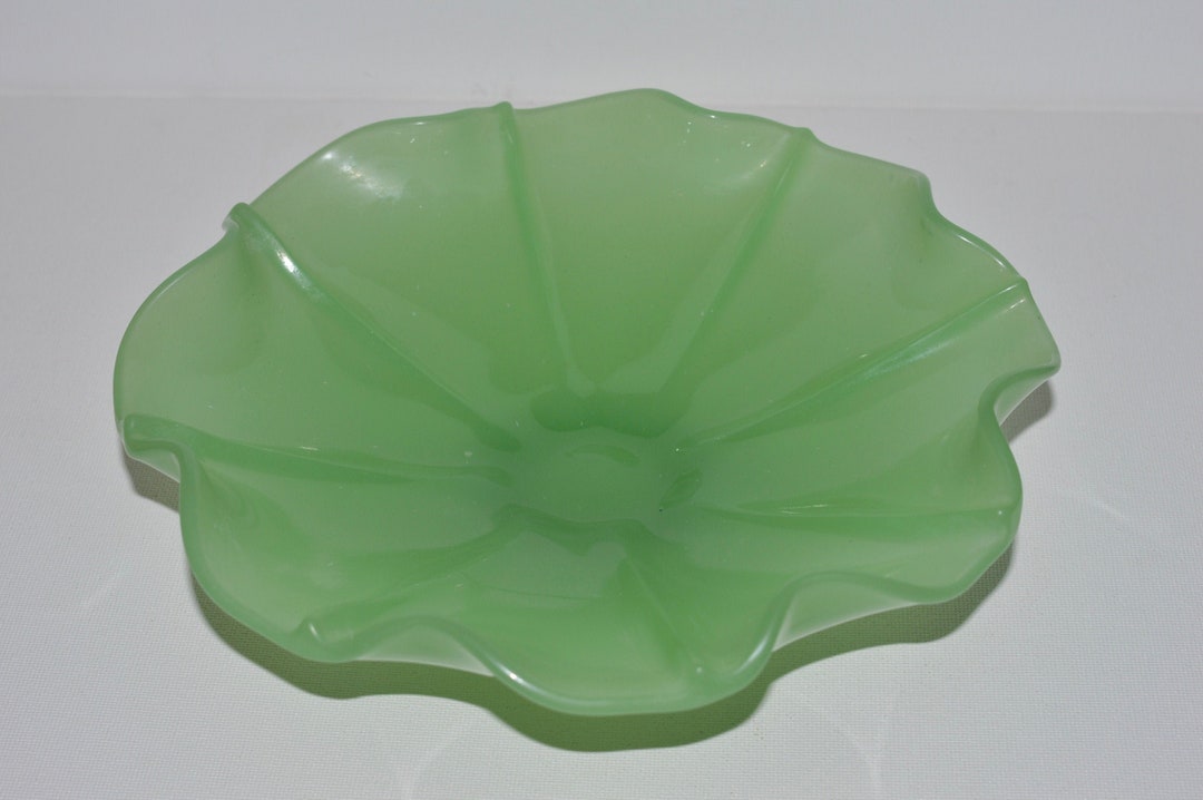 Fenton Jade Footed Candy Dish, Fenton Jadeite Pedestal Dish, Early ...