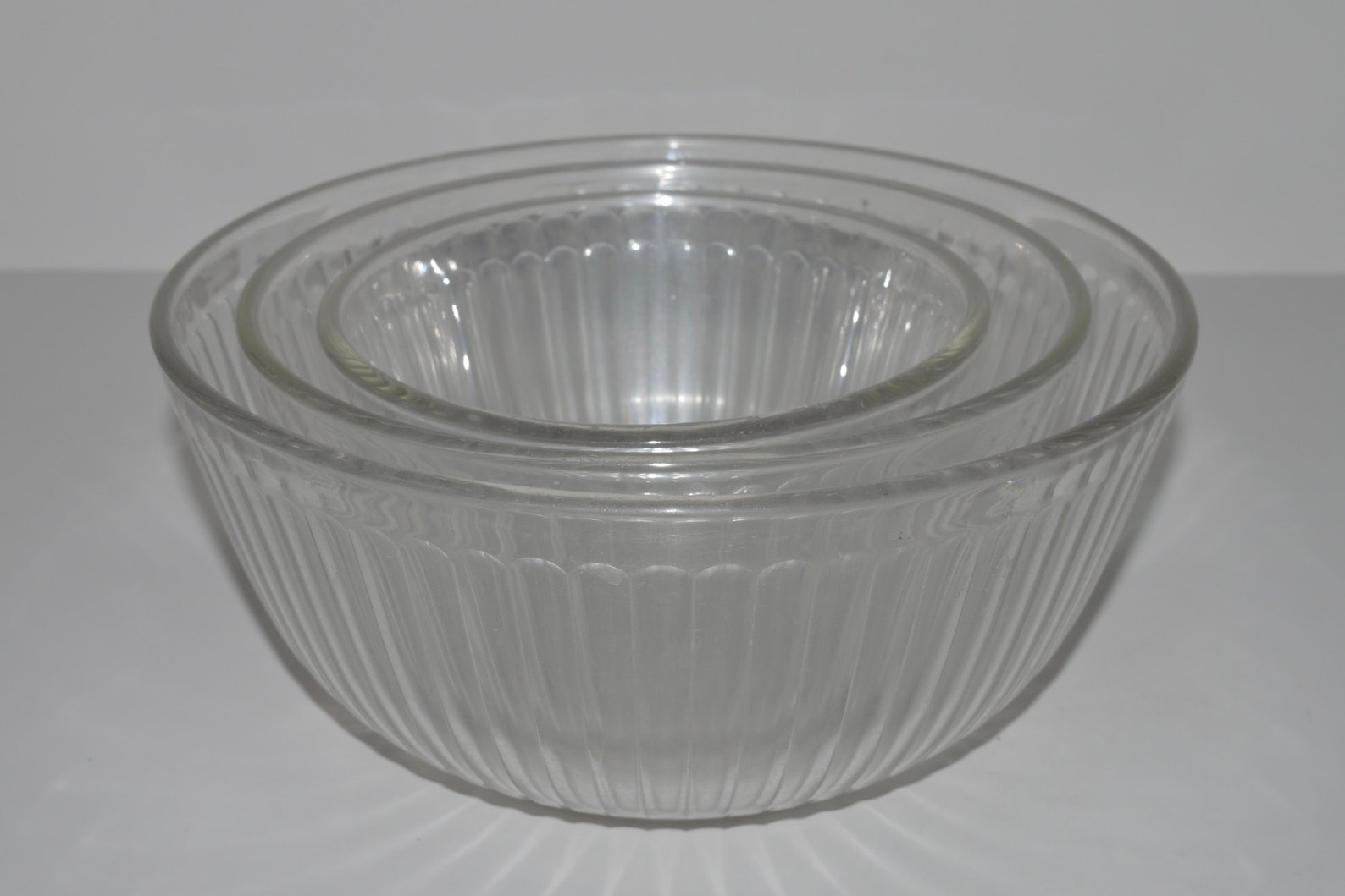Pyrex Mixing Bowl Set Pyrex Clear Ribbed Glass Nesting Bowls - Etsy