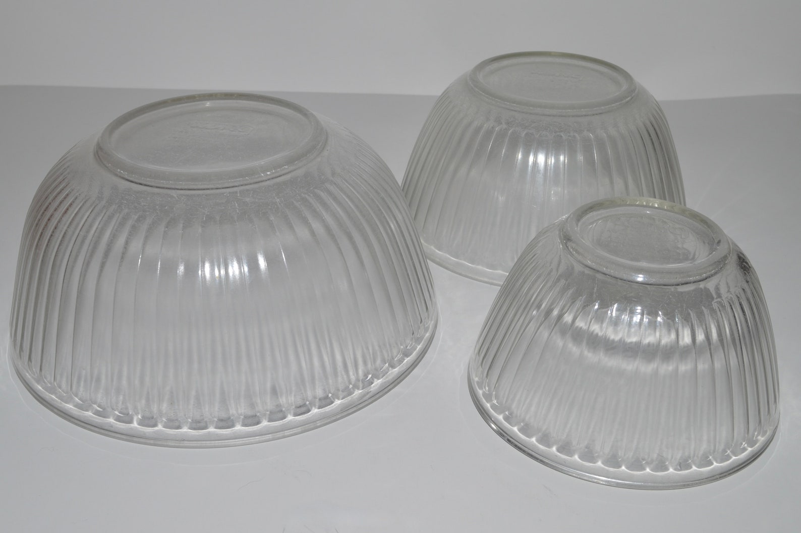 Pyrex Mixing Bowl Set Pyrex Clear Ribbed Glass Nesting Bowls - Etsy