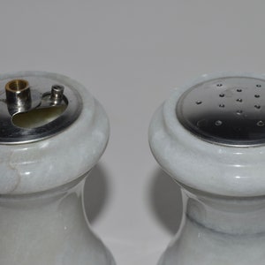 Marble Salt and Pepper, Stone Salt Shaker Set, Vintage White Stone ...