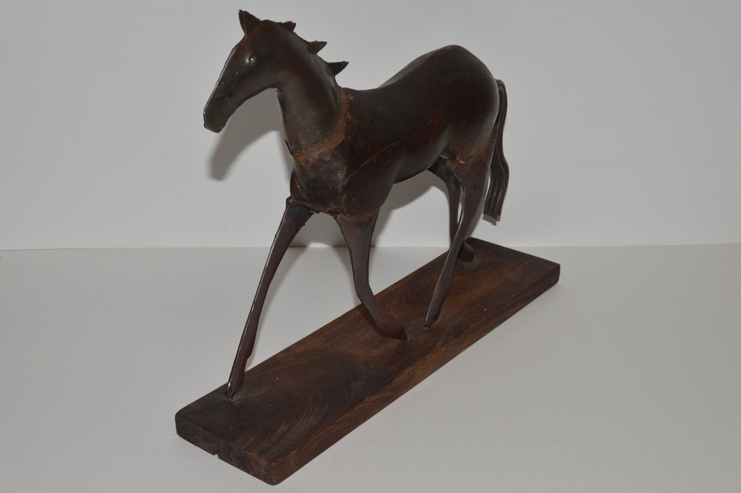 Wooden Cast Iron Horse Statue, Vintage Farmhouse Weather Vane Style ...