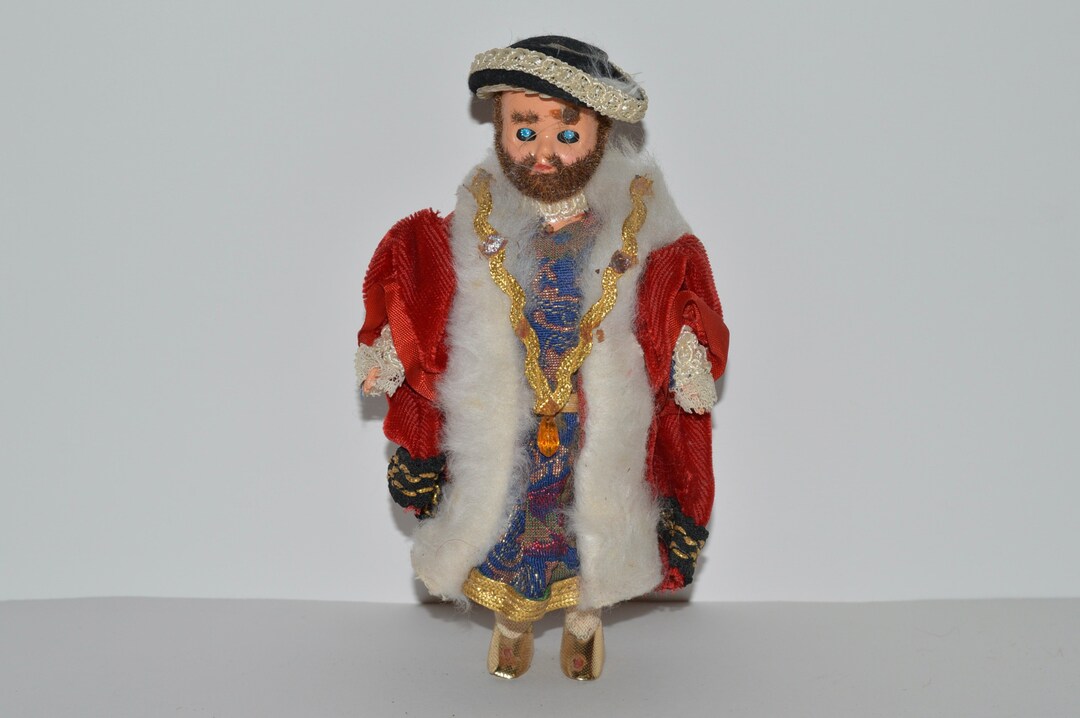 Vintage King Henry VIII Doll, Eyes Open Shut Doll, Royal Family Costume ...