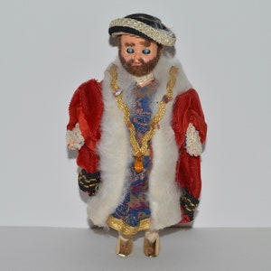 Vintage King Henry VIII Doll, Eyes Open Shut Doll, Royal Family Costume ...