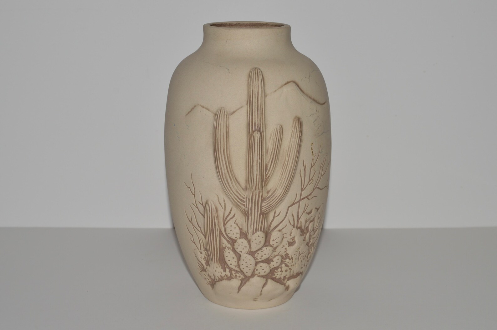 Southwest Pottery Vase Artist Jerry Becker Saguaro Prickly - Etsy