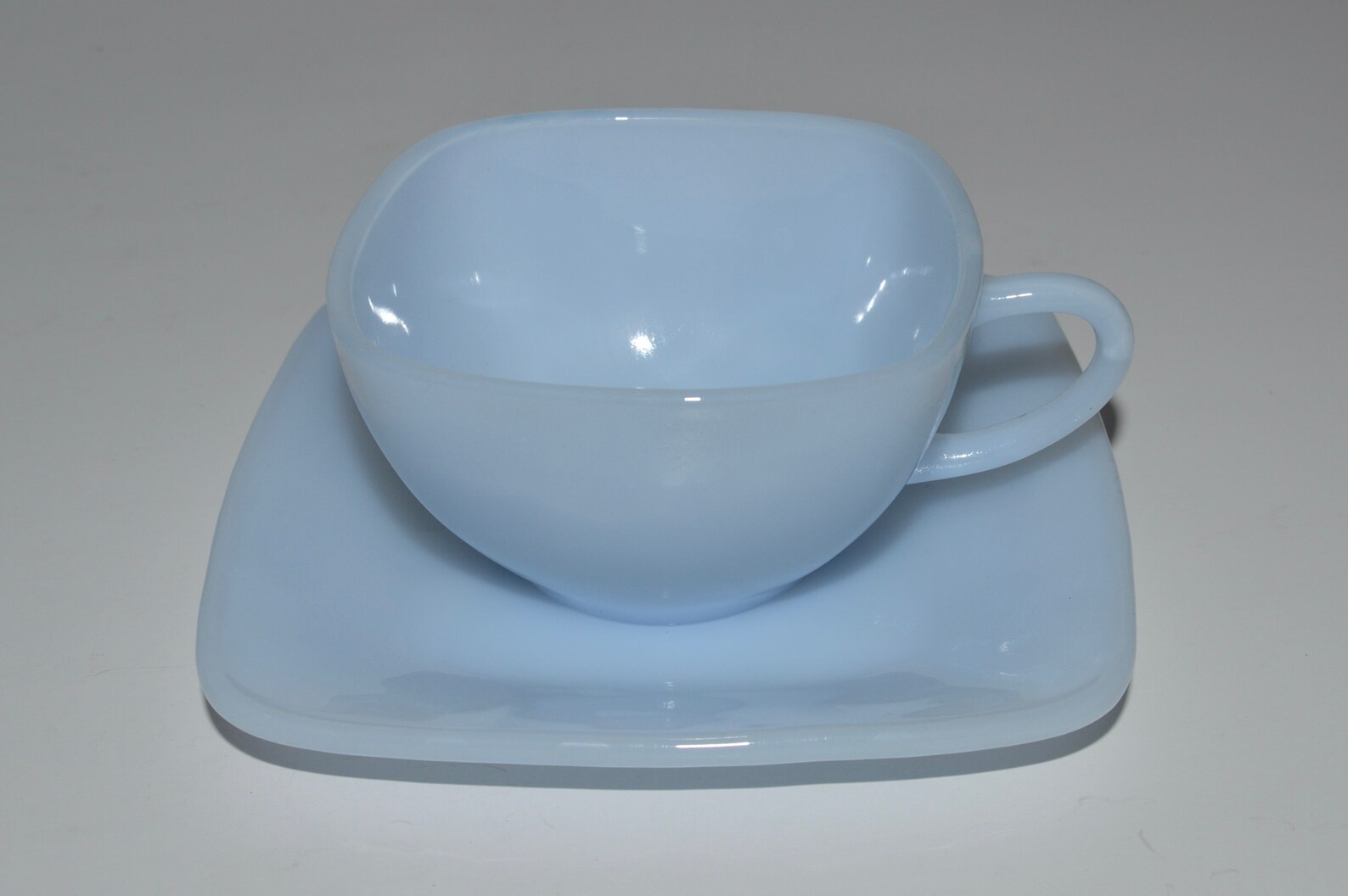 Fire King Azurite Charm Cups and Saucers, Collectible Delphite Glass ...