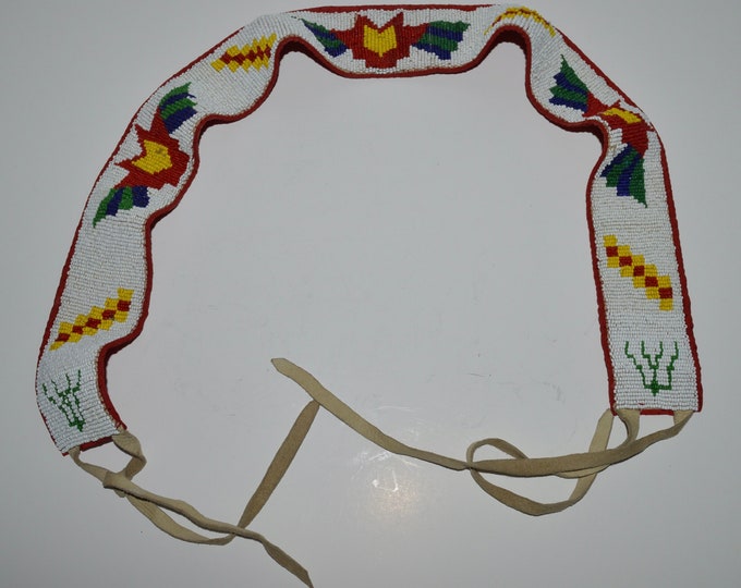 Vintage Beaded Sash Belt, Native American Style Belt, Seed Beads ...