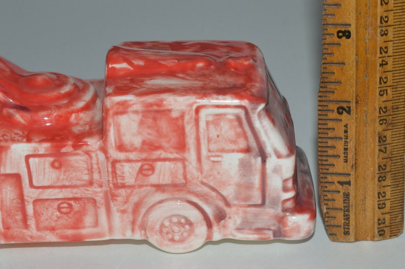 Fire Engine Figurine Red Fire Ladder Truck Firefighter Gift | Etsy