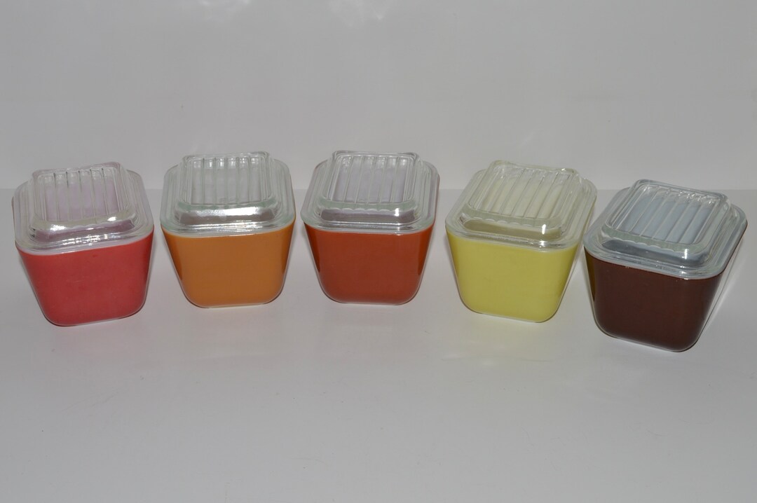 Pyrex 501 Refrigerator Dishes Lot of 5 in Assorted Colors, Pyrex ...