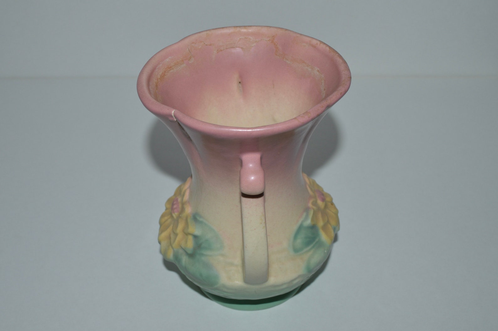 Hull Pottery Vase Pink and Green Floral Pottery Clay Vase | Etsy