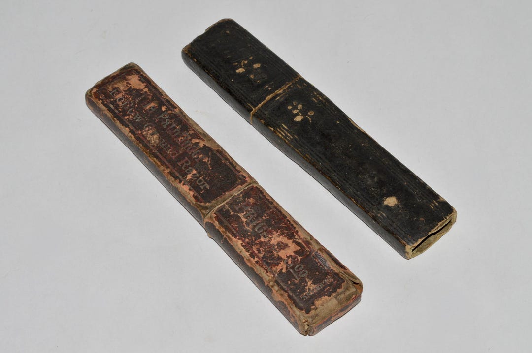 Antique Straight Razor Boxes, Lot of 2 Razor Cases From Late 1800s, the ...