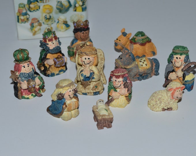 Giftco Inc. Nativity Set, Miniature Nativity, Polystone 11 Piece ...