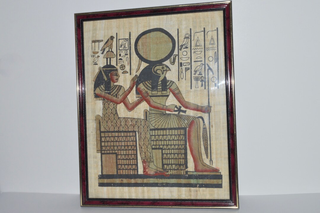 Egyptian Papyrus Picture, Framed Papyrus Painting, Egyptian Art Wall ...