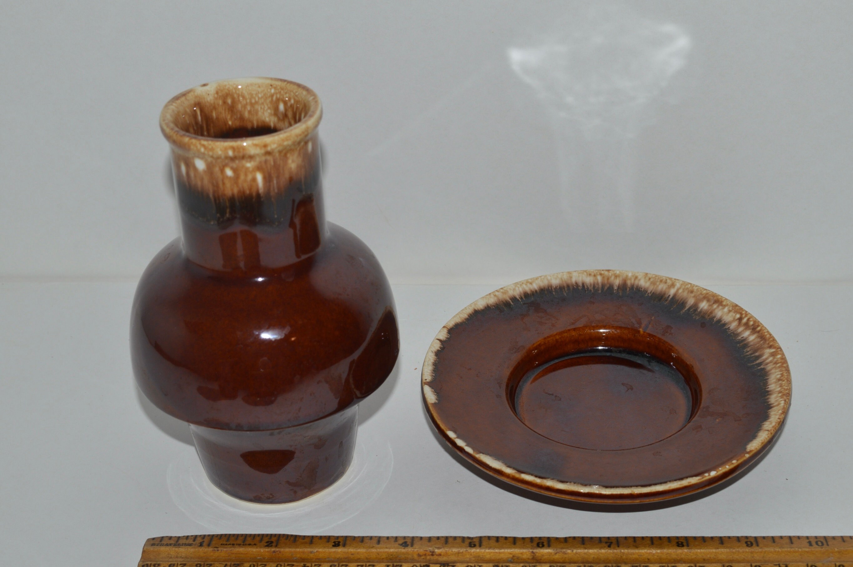 Hull Pottery Brown Drip Tea Set, Hull Crestine Pottery, Brown Drip ...