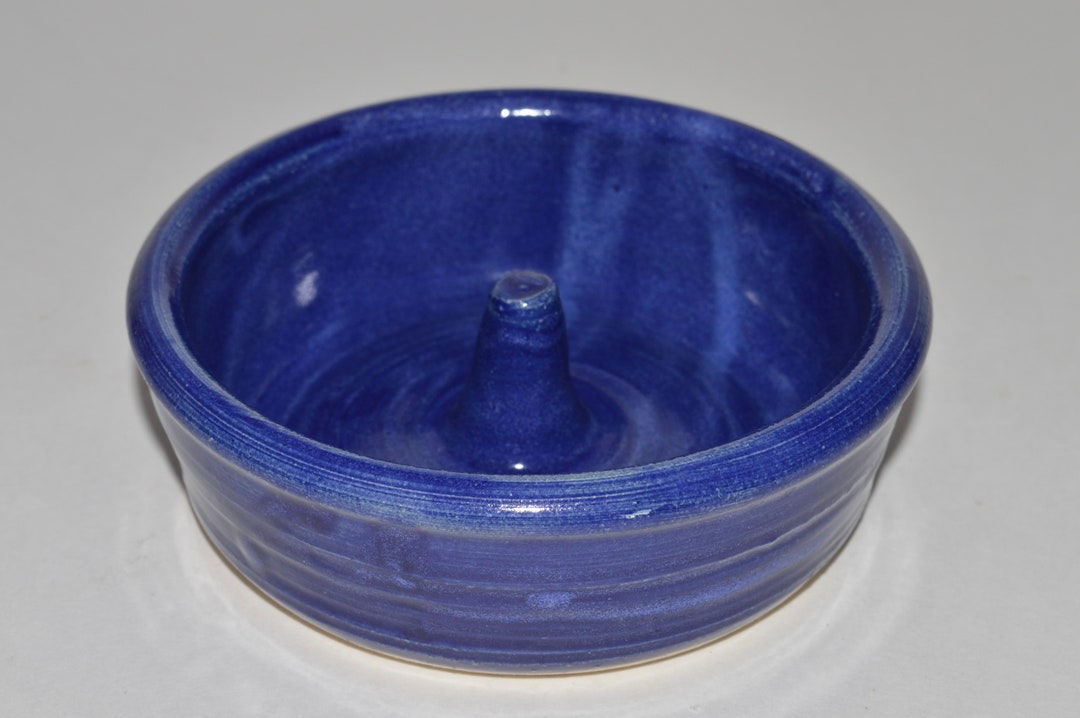 Cobalt Blue Pottery Apple Baker, Round Apple Baking Dish, Signed by ...