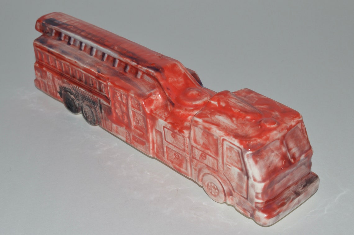 Fire Engine Figurine Red Fire Ladder Truck Firefighter Gift | Etsy
