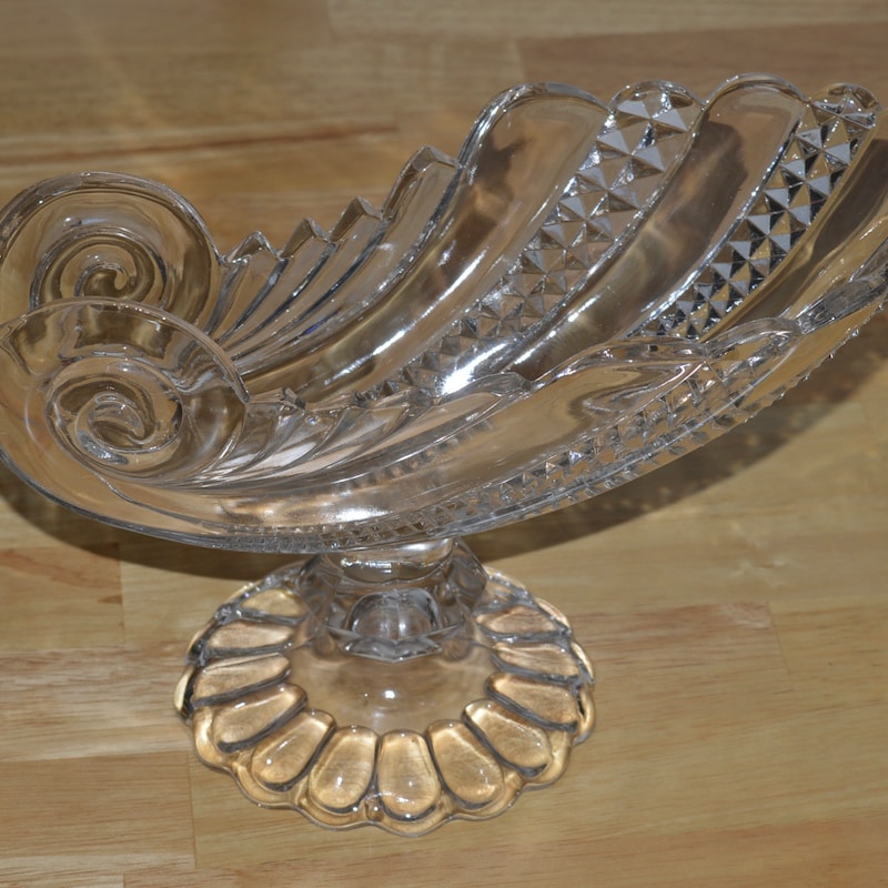 Footed Glass Vase - Etsy