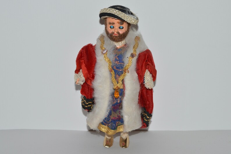 Vintage King Henry VIII Doll, Eyes Open Shut Doll, Royal Family Costume ...