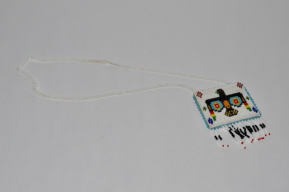 Beaded Thunderbird Necklace, Native Design Thunderbir… - Gem