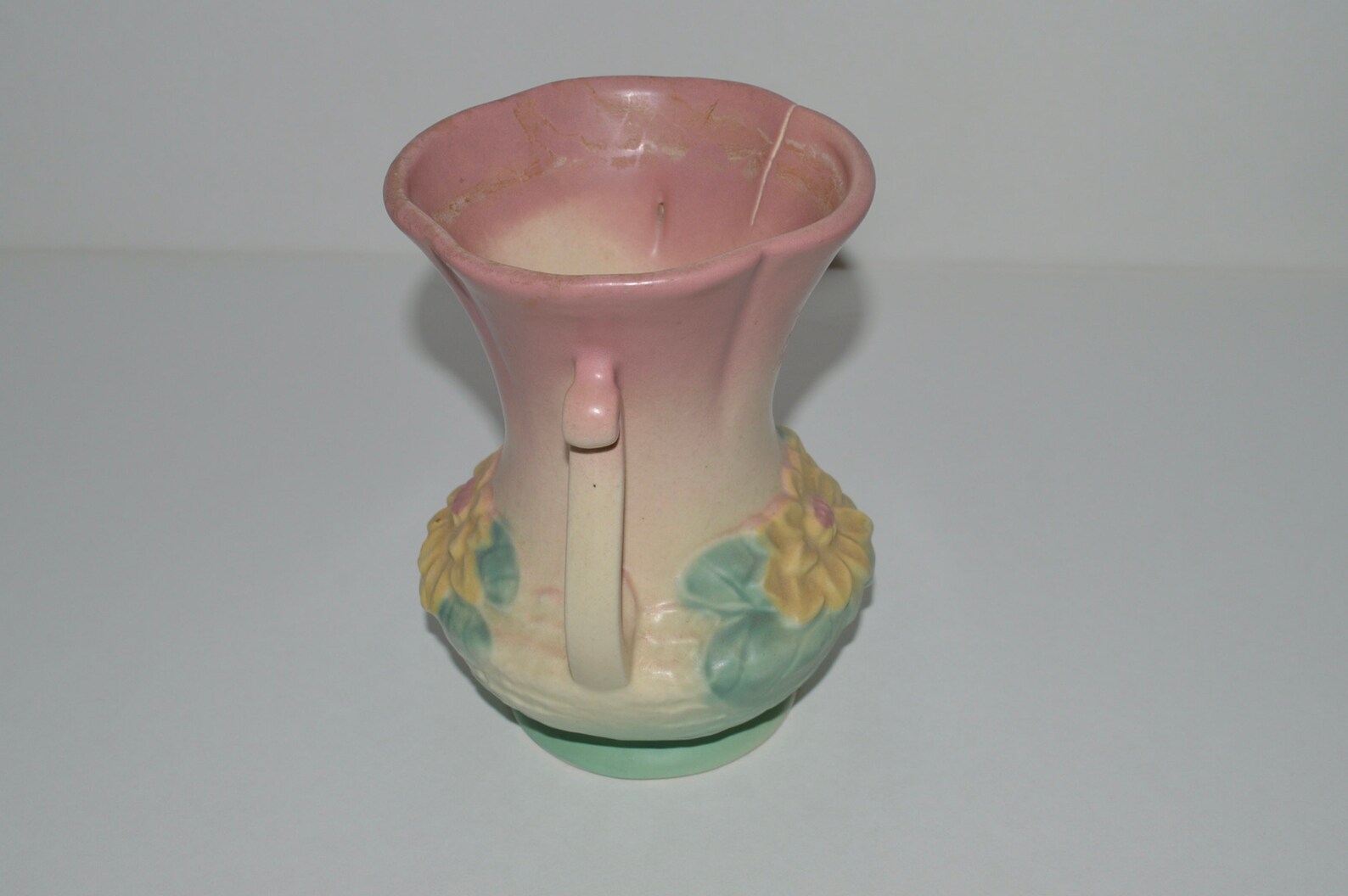 Hull Pottery Vase Pink and Green Floral Pottery Clay Vase | Etsy