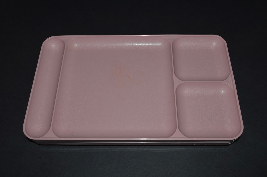 Tupperware Cafeteria Trays, Vintage Pink Lunch Trays, Tupperware Made ...