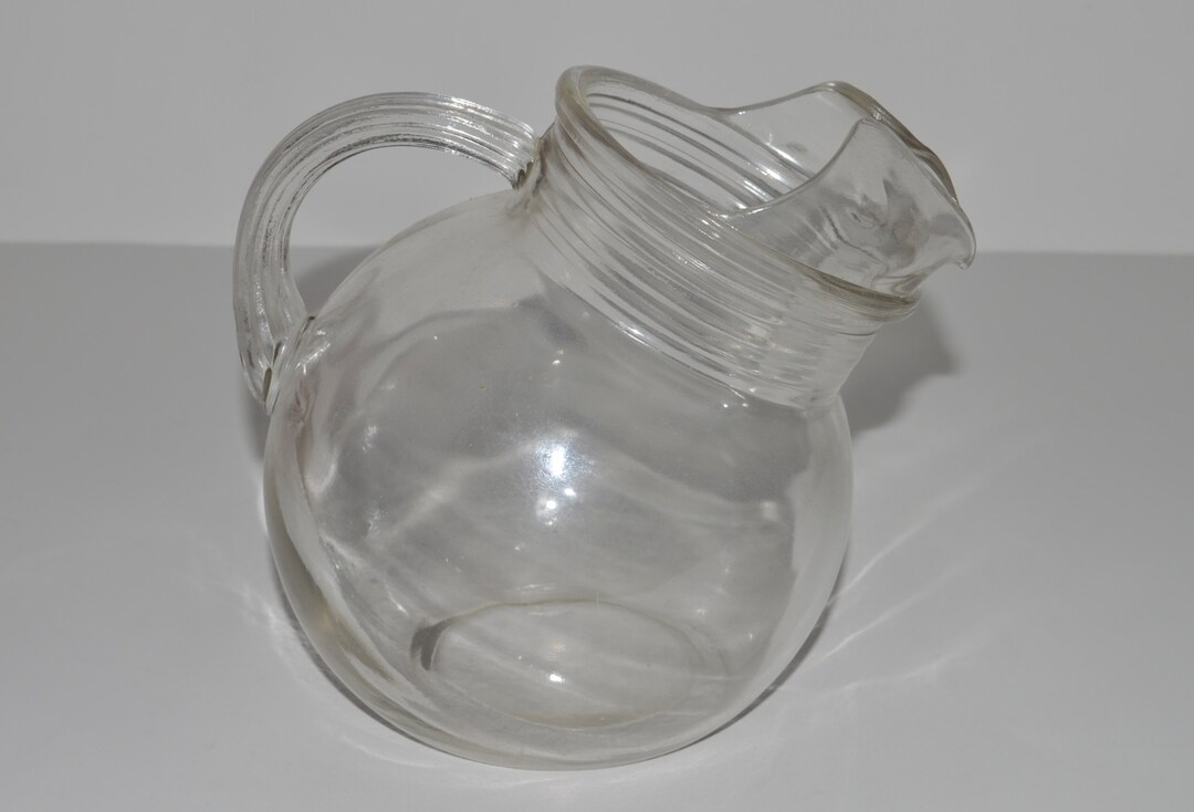 Vintage Glass Ball Pitcher, Retro Tilt Juice Pitcher, Anchor Hocking ...