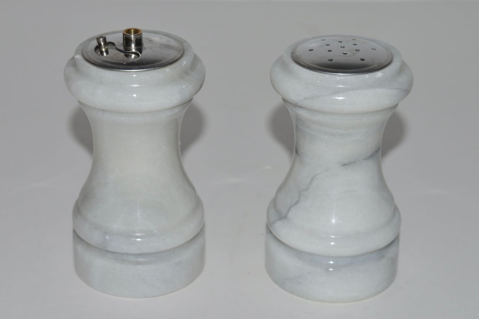 Marble Salt and Pepper Stone Salt Shaker Set Vintage White - Etsy