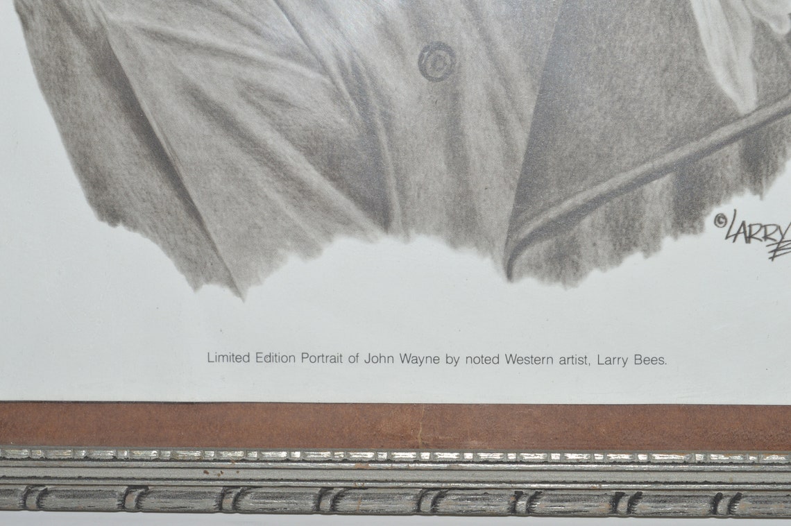 Framed John Wayne Print, Larry Bees Limited Edition Print, John Wayne ...