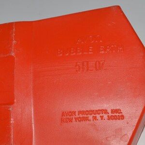 Vintage Red Plastic Rocket, Avon Red Streak Bubble Bath, Red and White ...
