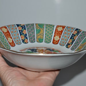 Arita Imari Fan Pattern Shallow Bowl or Charger, Hand Painted Imari ...