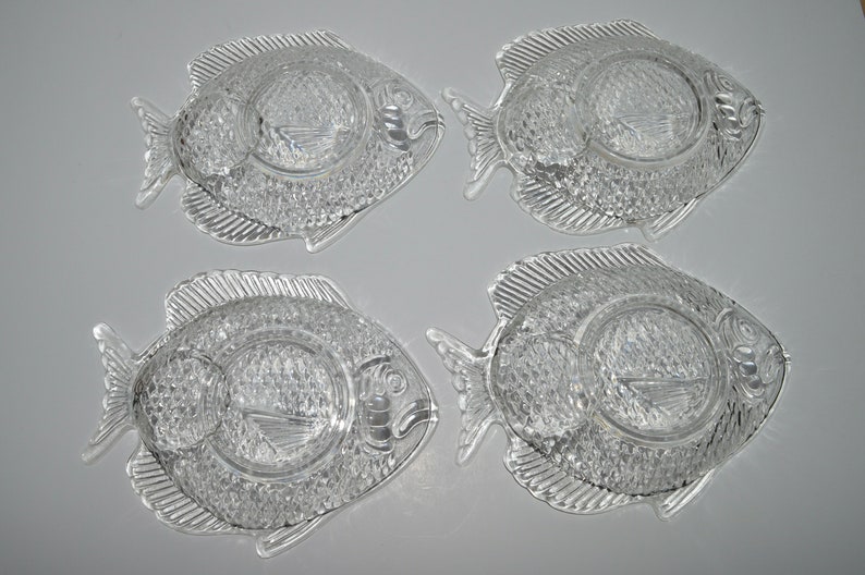Vintage Glass Fish Luncheon Dishes Arcoroc France Poisson - Etsy