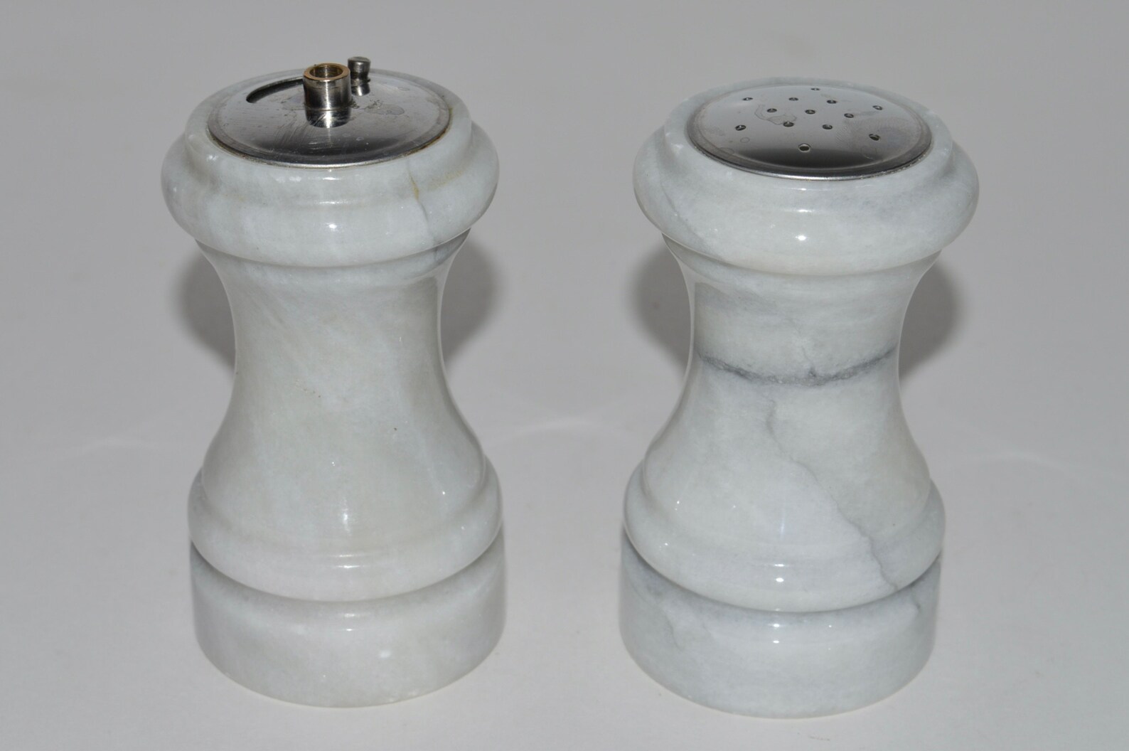 Marble Salt and Pepper Stone Salt Shaker Set Vintage White - Etsy