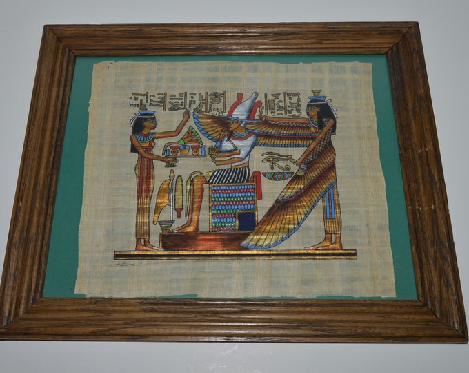 Egyptian Papyrus Picture, Framed Papyrus Painting, Signed Egyptian Art ...