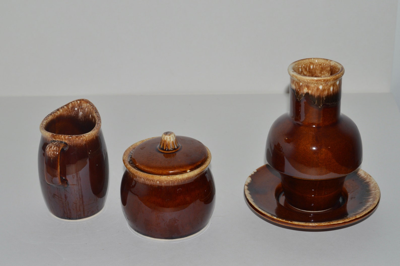 Hull Pottery Brown Drip Tea Set, Hull Crestine Pottery, Brown Drip ...