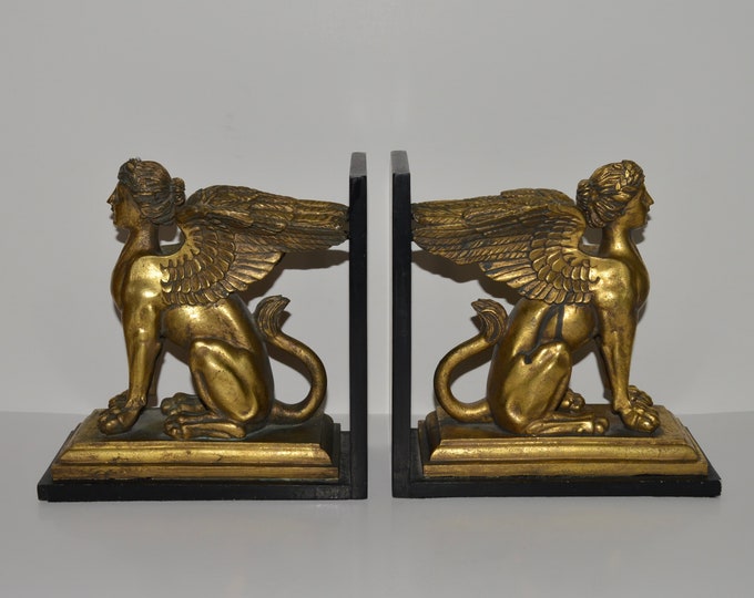 Vintage Sphinx Book Ends Griffin Harpy Bookends Bronze Cast - Etsy