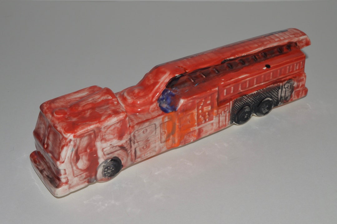 Fire Engine Figurine, Red Fire Ladder Truck, Firefighter Gift, Red ...