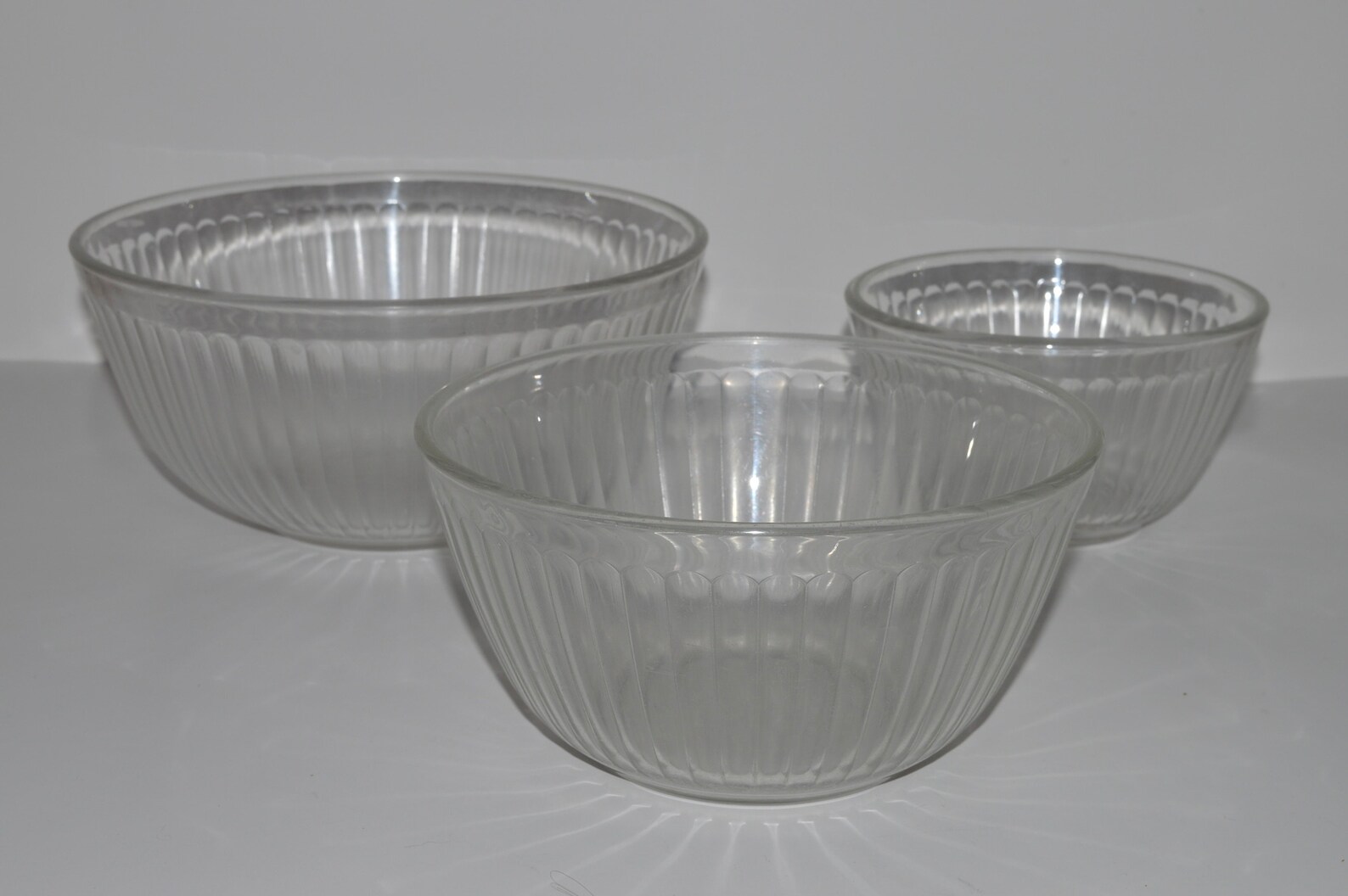 Pyrex Mixing Bowl Set Pyrex Clear Ribbed Glass Nesting Bowls - Etsy