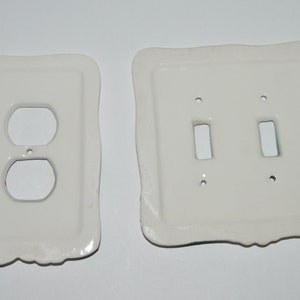 Vintage Porcelain Light Switch Plate and Outlet Cover, Green Pink ...