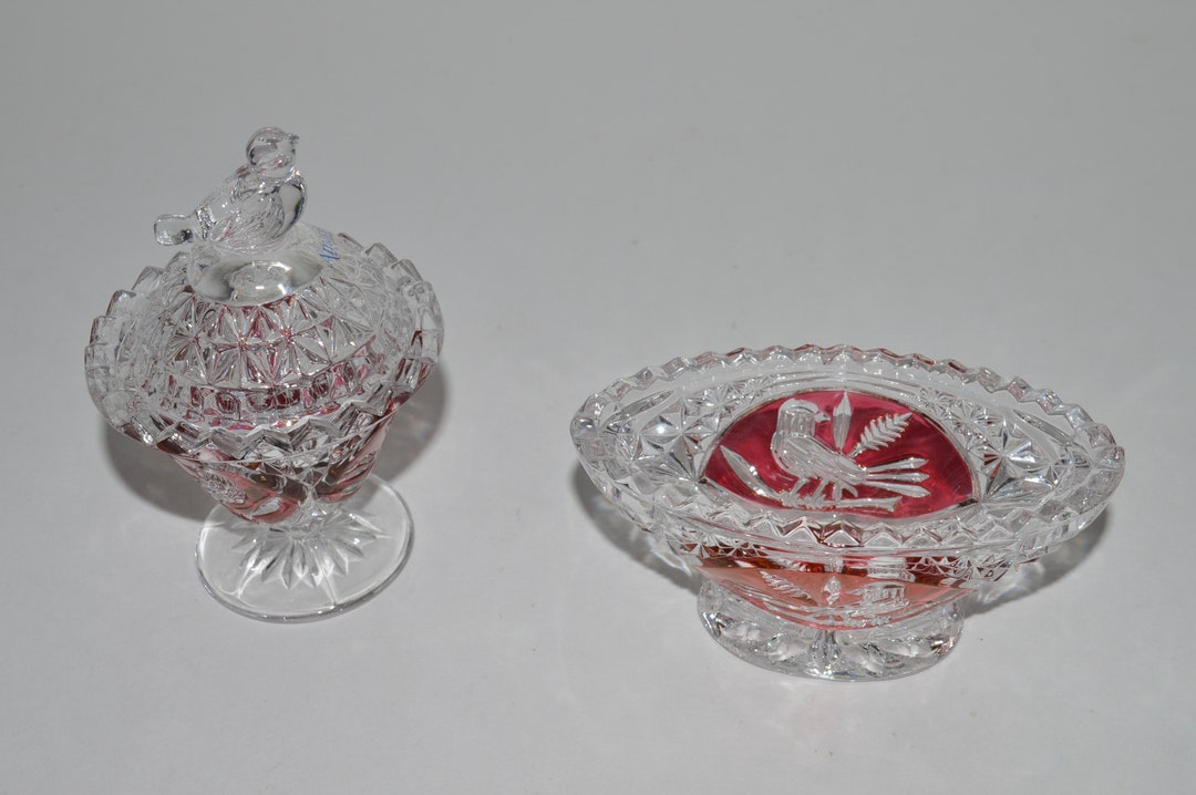 Vintage Salt Dips Hofbauer Byrdes Pattern Amaris by Nachtmann Crystal ...