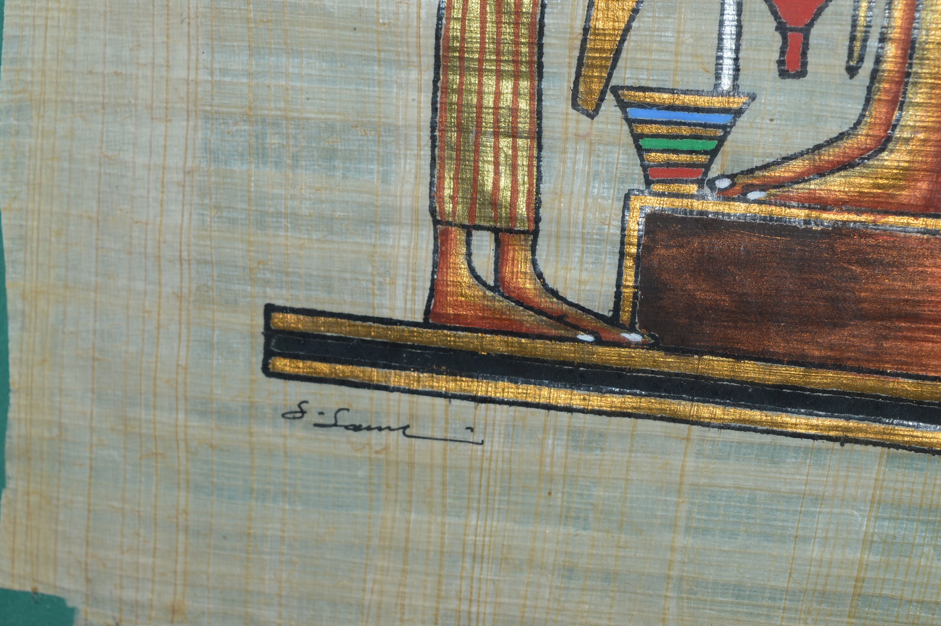 Egyptian Papyrus Picture, Framed Papyrus Painting, Signed Egyptian Art ...