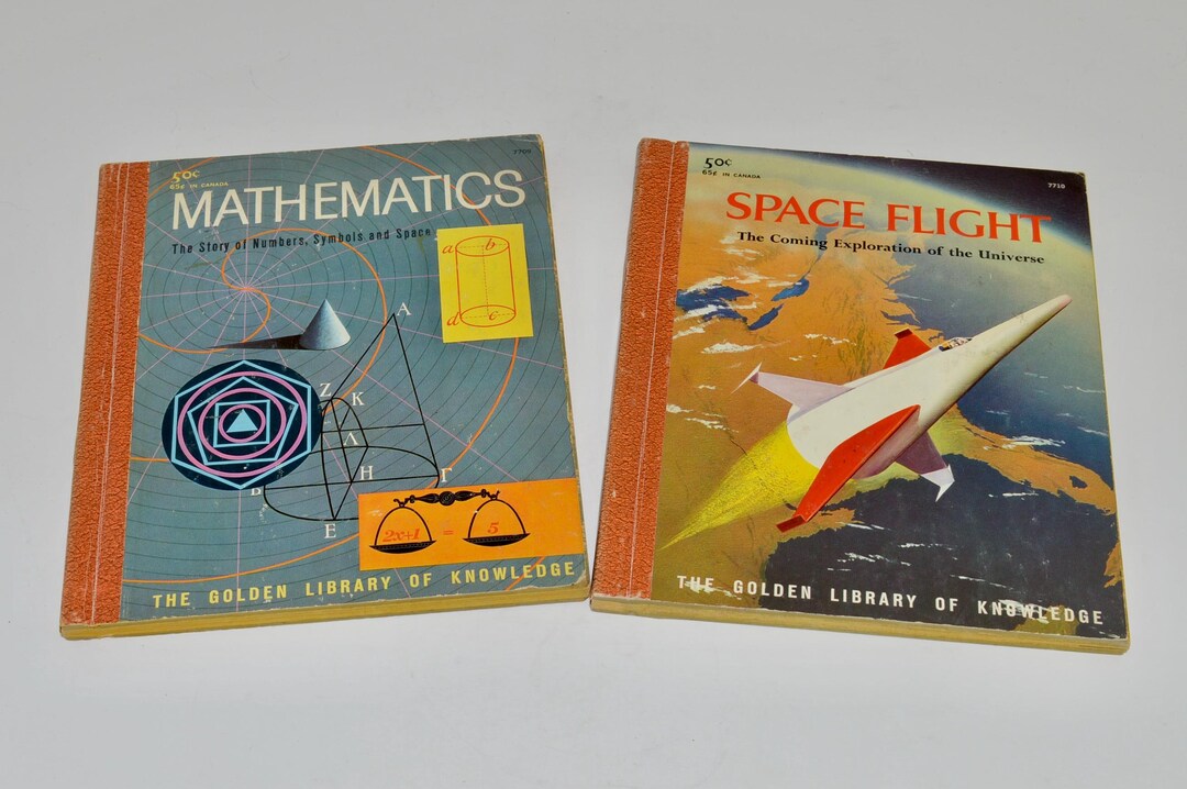 Golden Library of Knowledge Books, Mathematics and Space Flight, 2 ...
