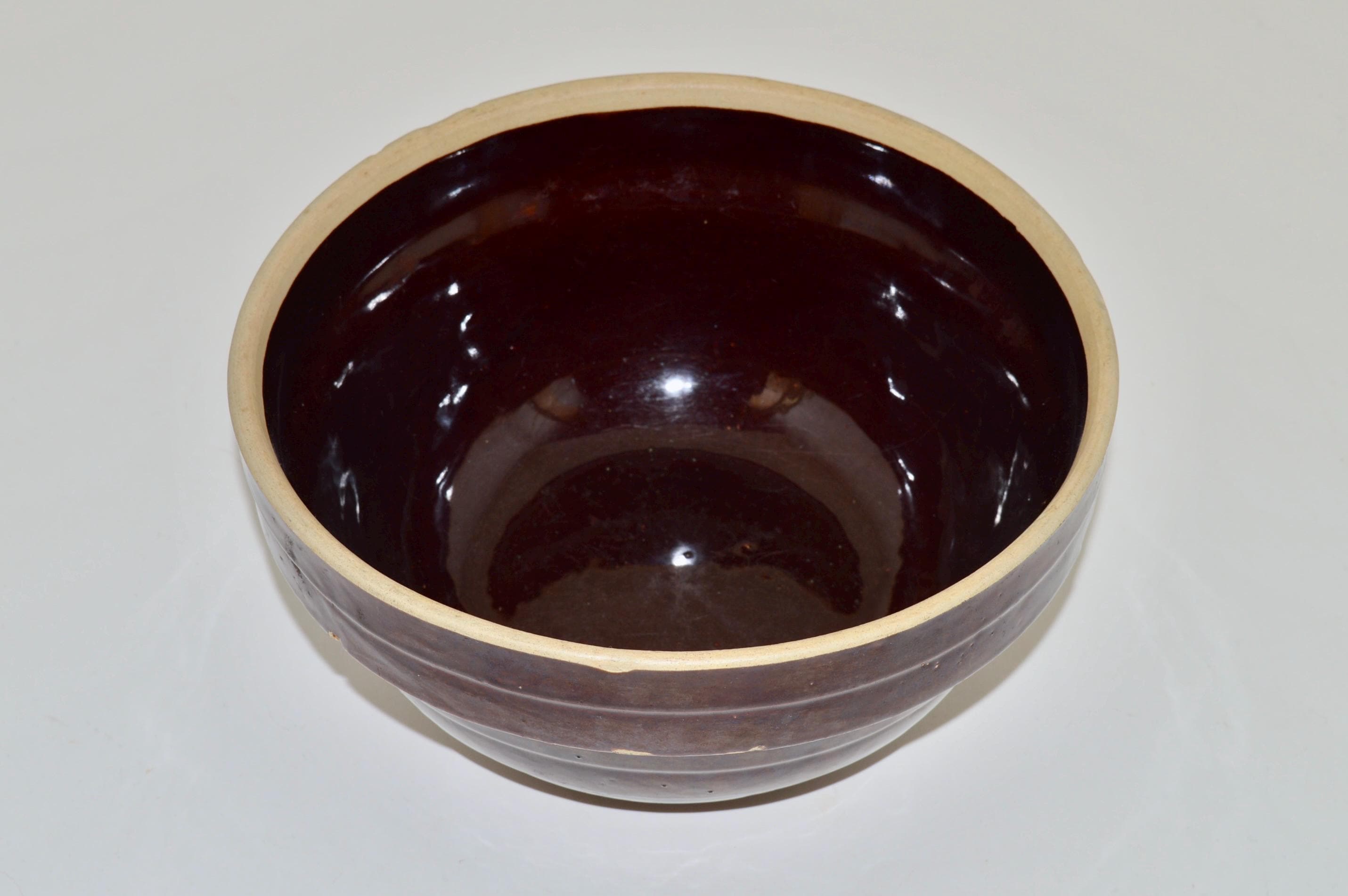 Vintage USA Stoneware 9 Inch Shoulder Bowl, Brown Glaze Stoneware ...